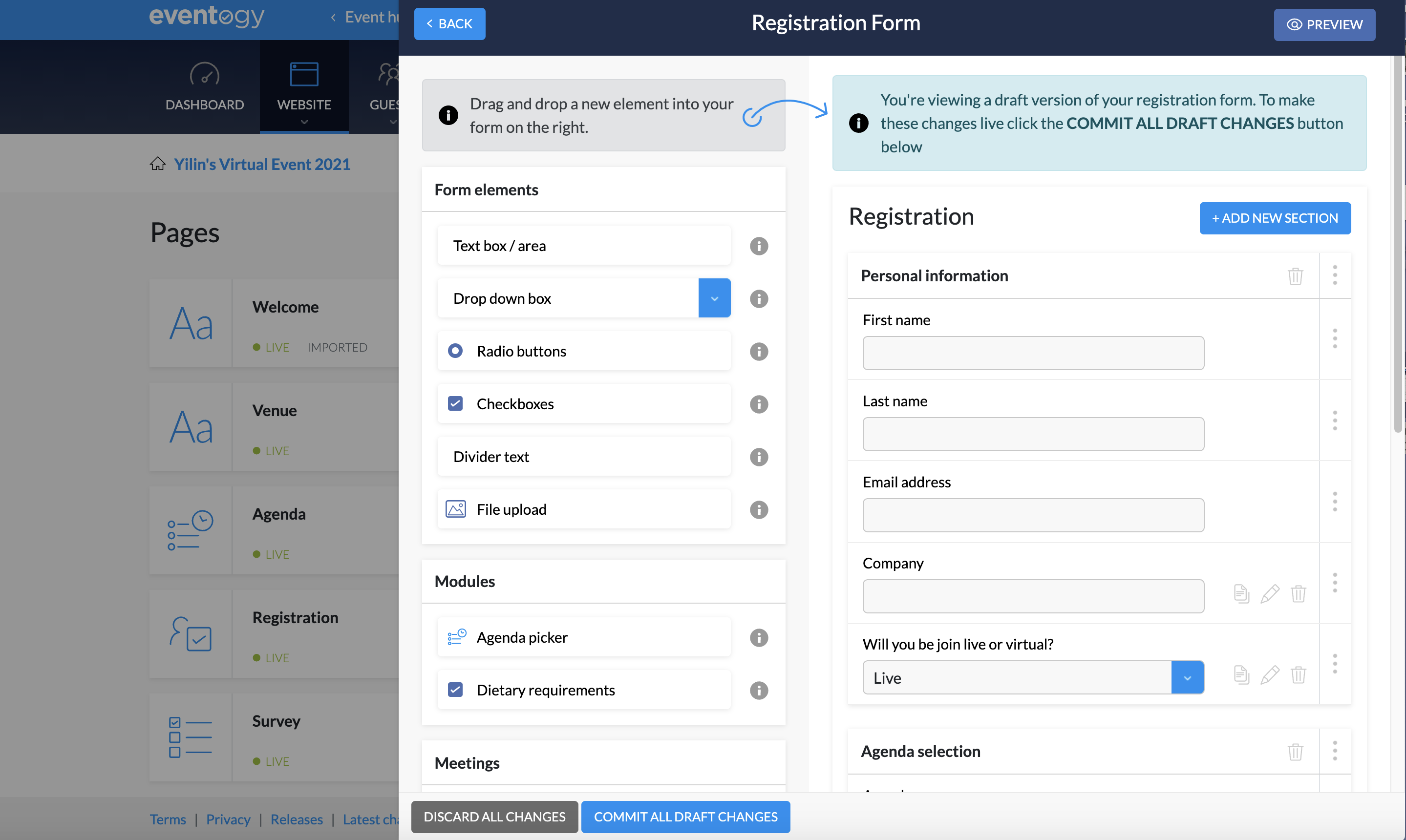 Manage Registration Page – Eventogy Help Centre