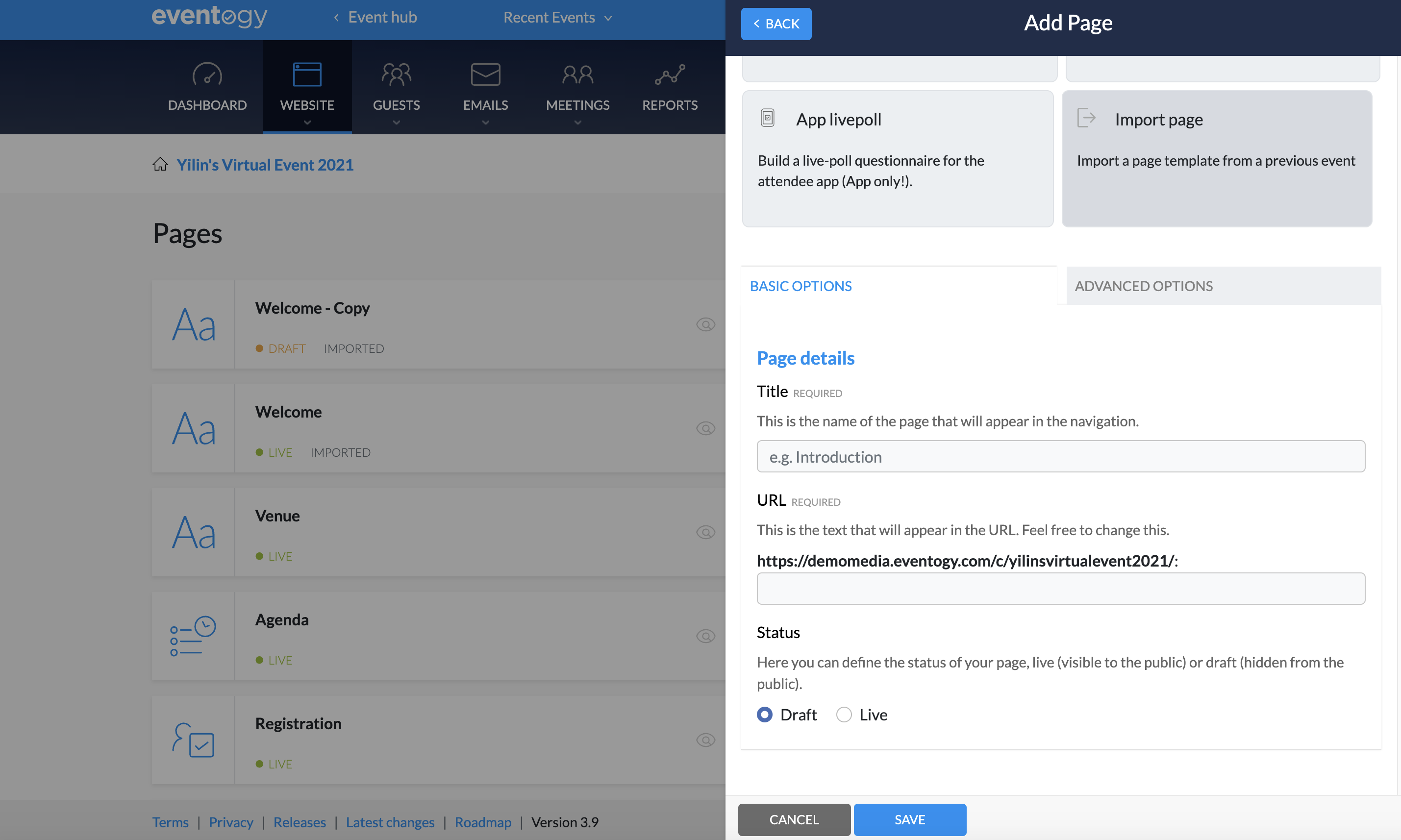 How to Create Pages for your Event Website? – Eventogy Help Centre