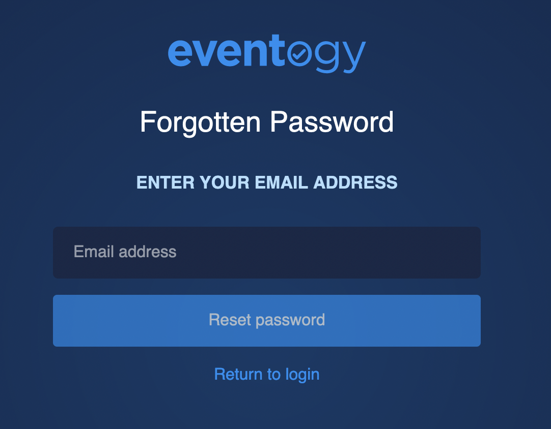Password Reset – Eventogy Help Centre