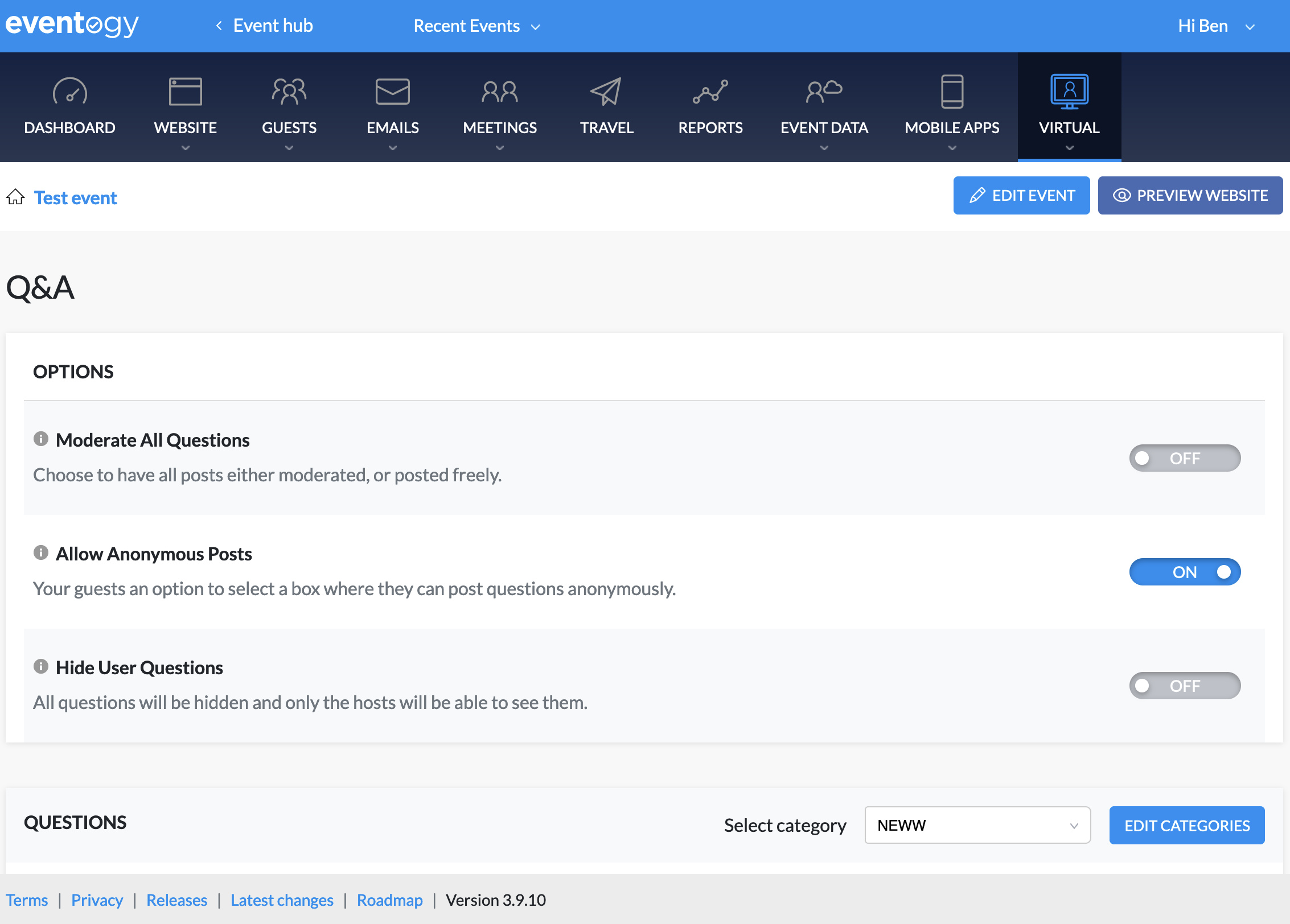 Questions and Answers (Q&A) – Eventogy Help Centre
